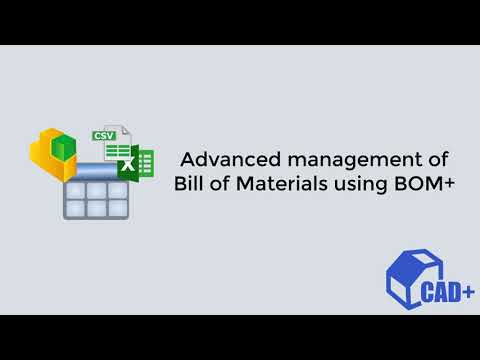 Advanced management of Bill of Materials using BOM+