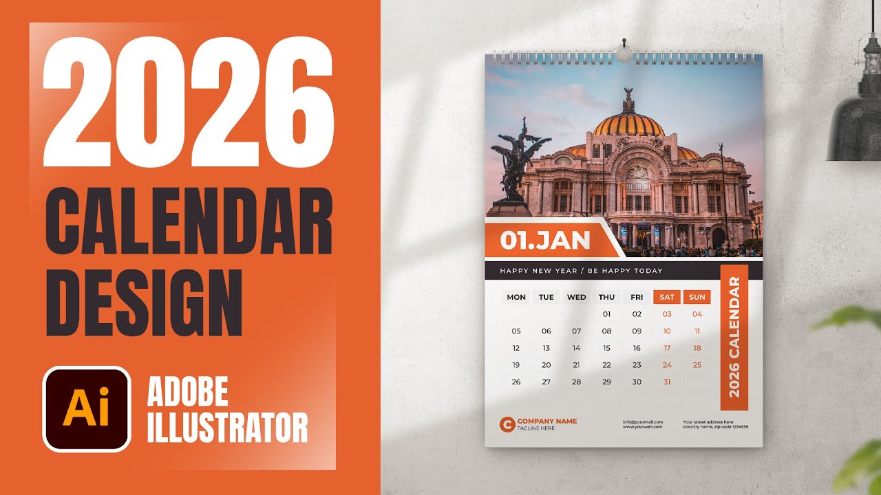 2026 Calendar Design Tutorial in Adobe Illustrator 2025