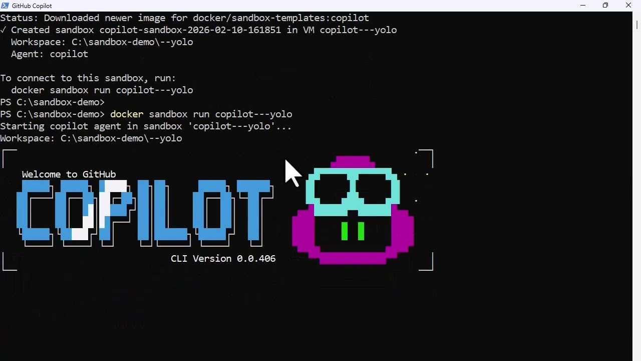 Running GitHub Copilot CLI Safely with Docker Sandbox