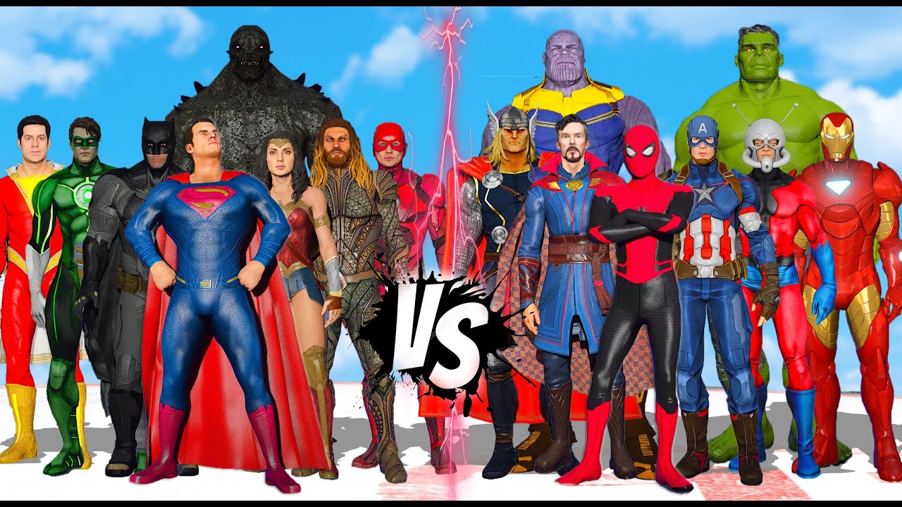 AVENGERS MARVEL COMICS VS JUSTICE LEAGUE DC COMICS - SUPERHEROES REMAKE BATTLE