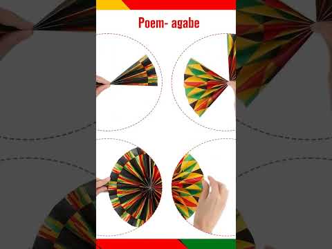 Juneteenth & Black History Month Decorations – 9 Pc Kente Paper Fan Set for Wall & Classroom Decor