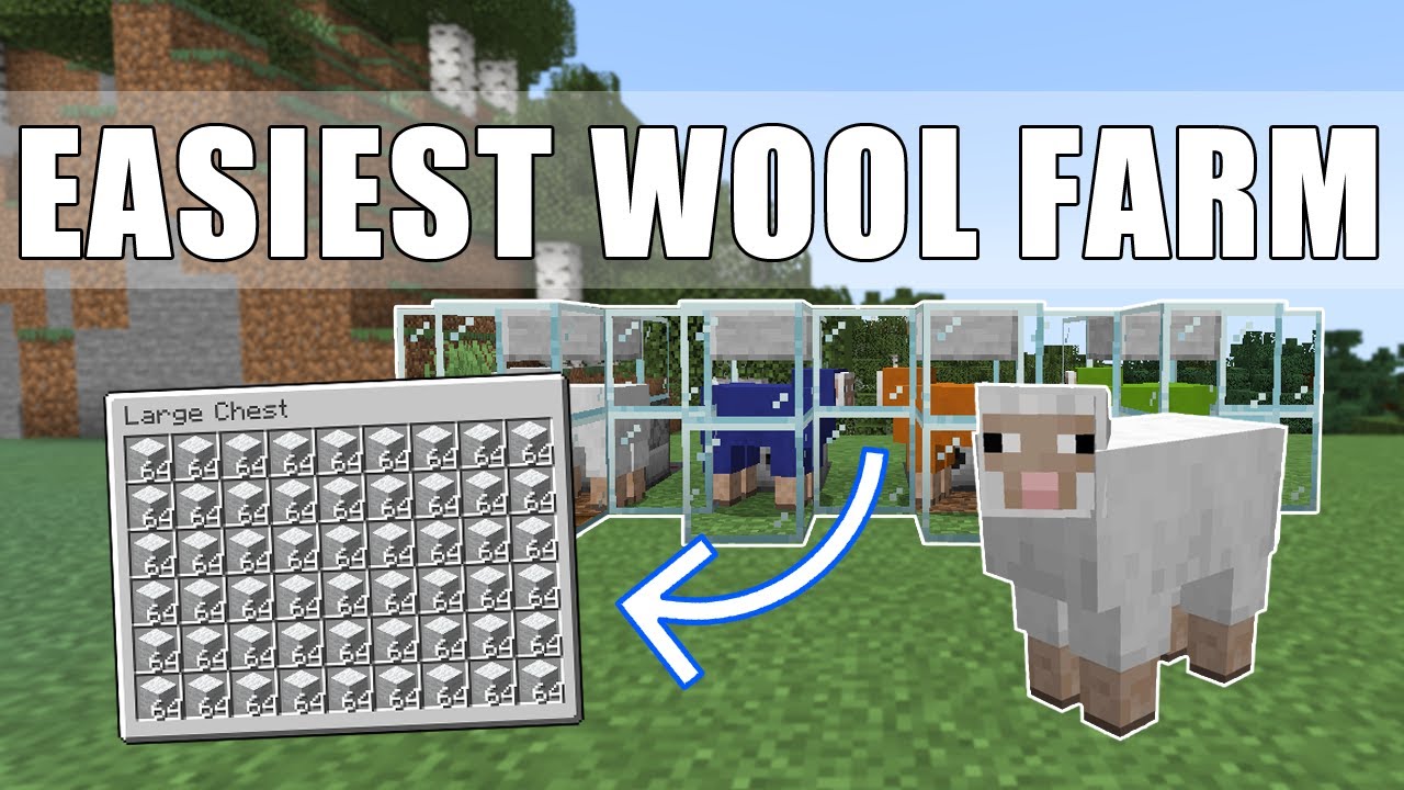 Minecraft Wool Farm | Easy Fully Auto Minecraft Bedrock & Java starter farm
