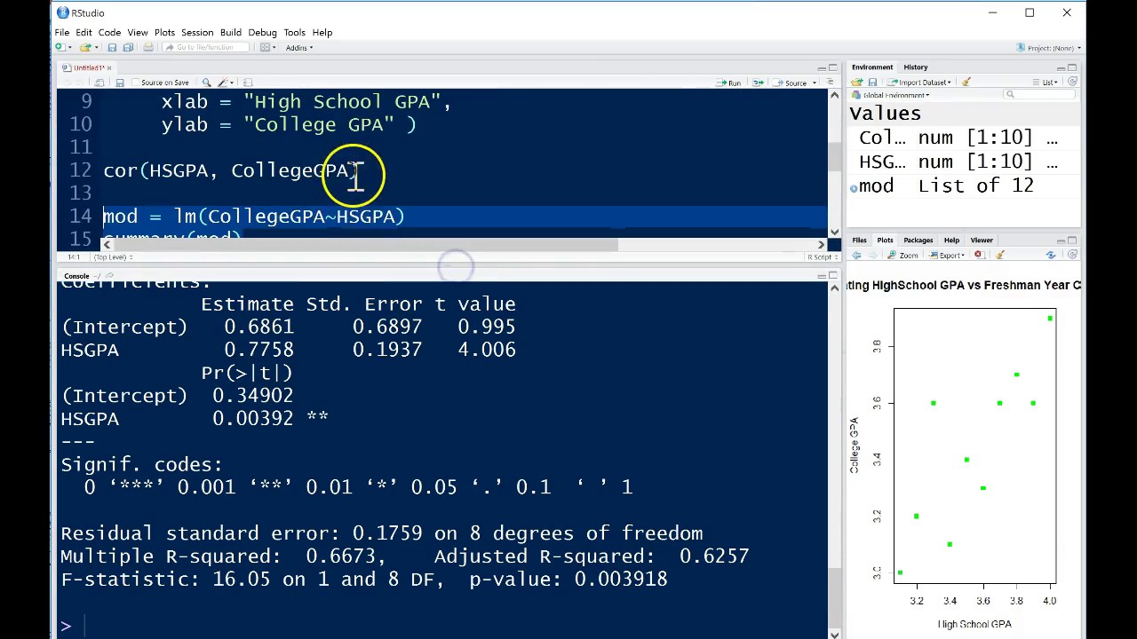 R Tutorial Bivariate Regression