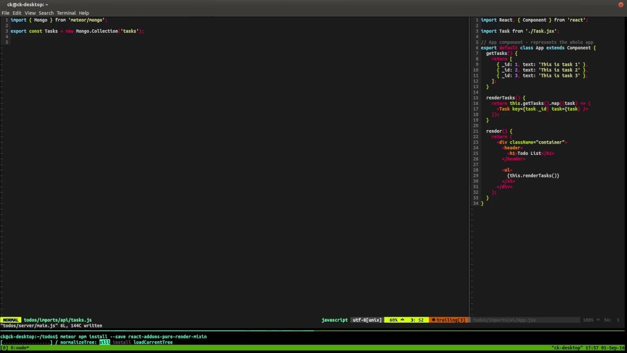 Meteor + React To Do App #3 Collections