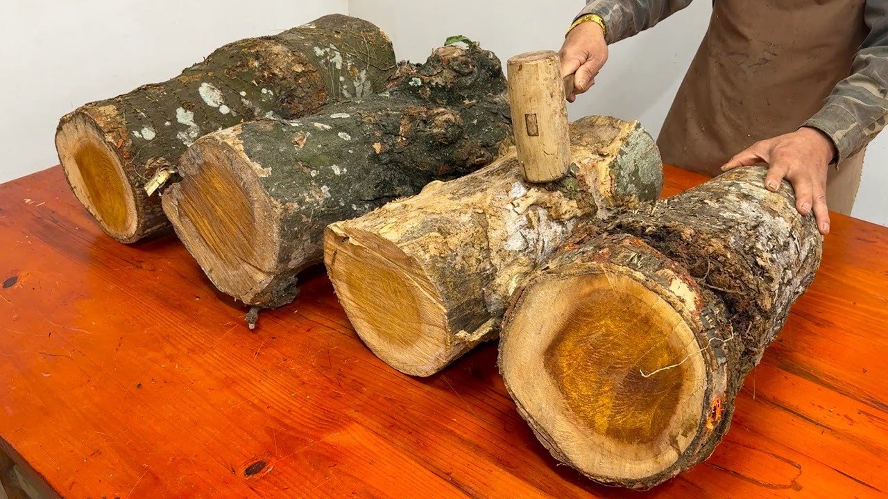 Ideas ​​Making A Neoclassical Wood Chair From Round Tree Trunks With Very Low Cost - woodworking