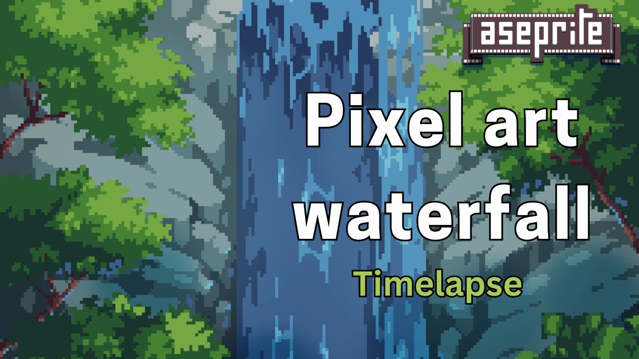 pixel art waterfall timelapse