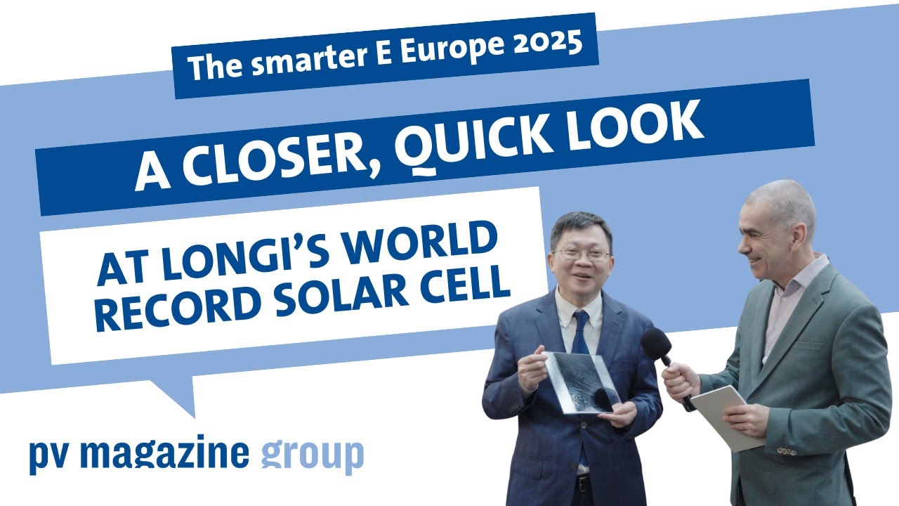 A closer, quick look at Longi’s world record solar cell | pv magazine @ smarter E 2025