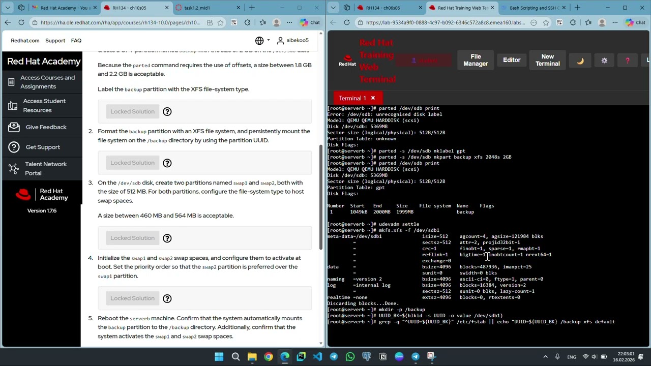 Red Hat System Administration II 10 0  Section 10 5 Lab Manage Basic Storage