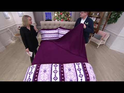 Malden Mills Polarfleece Sheet Set with Extra Fairisle Pillowcases on QVC