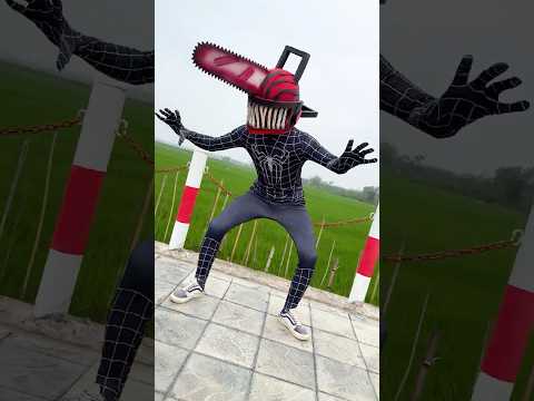 Black Spiderman chooses chainsaw toy Marvel real life