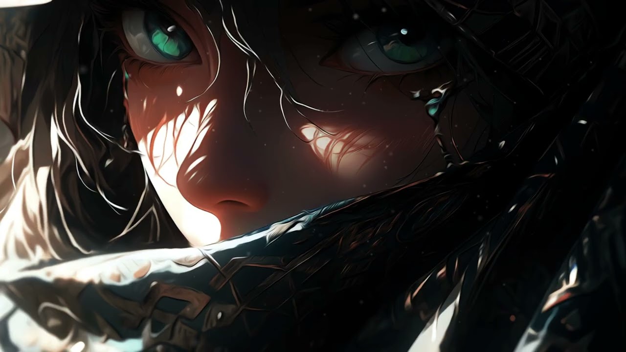 Emerald Gaze 🌑 | Dark Anime Girl 4K Live Wallpaper (3840×2160)
