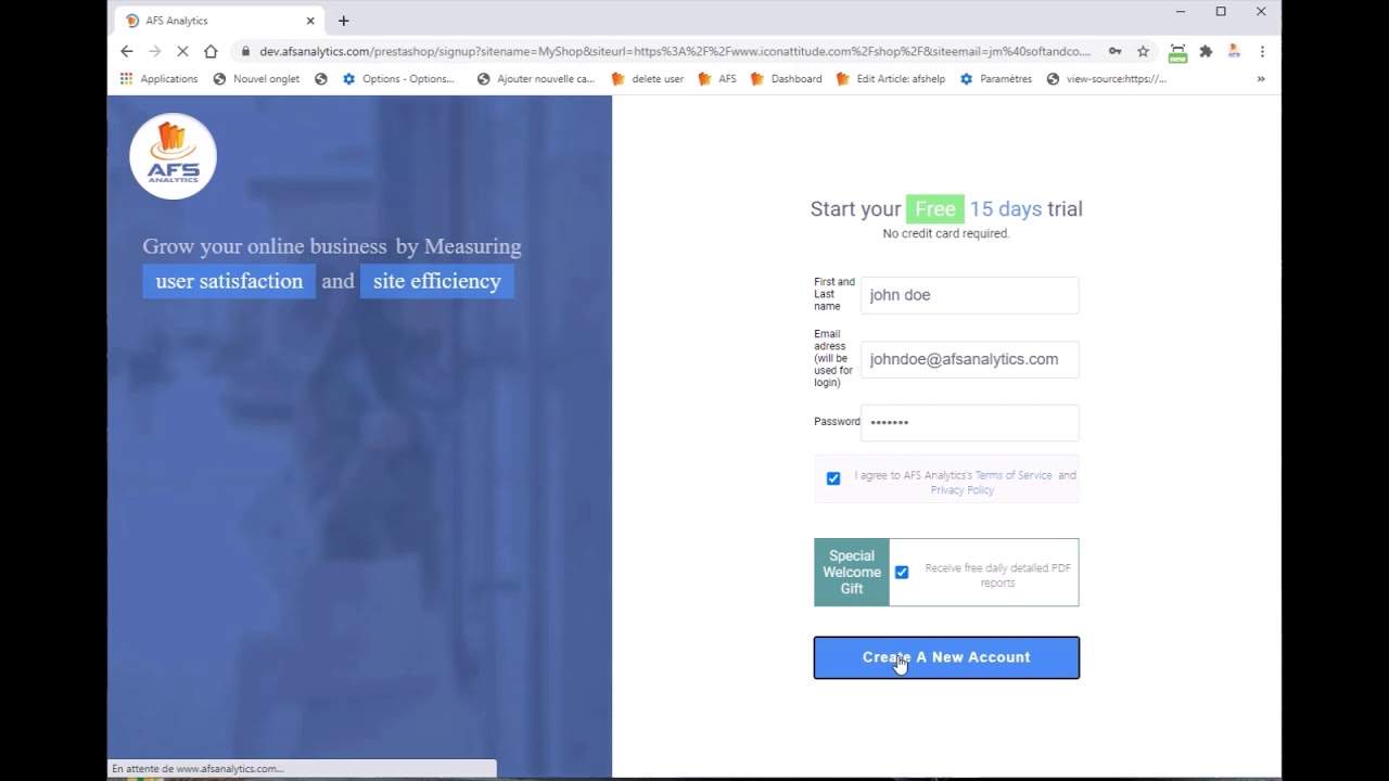 Installing AFS Analytics module for PrestaShop