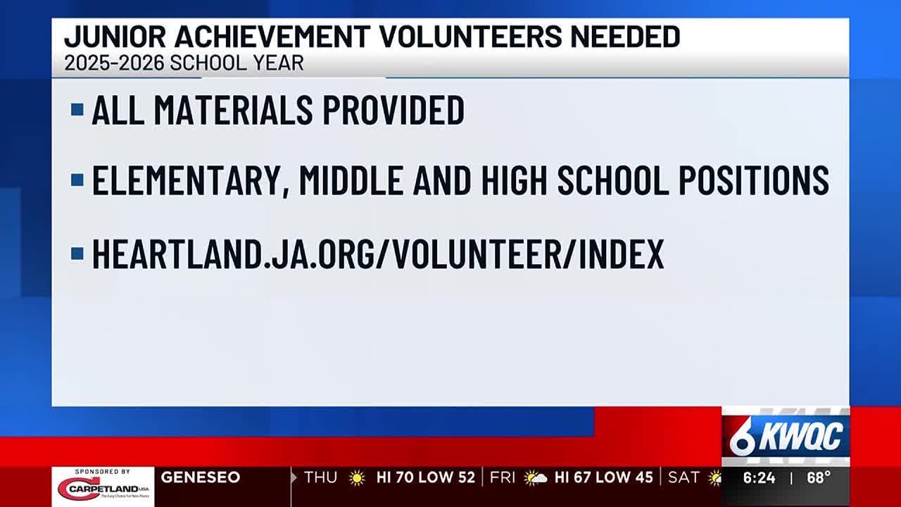 Junior Achievement volunteers needed for 2025-26 school year