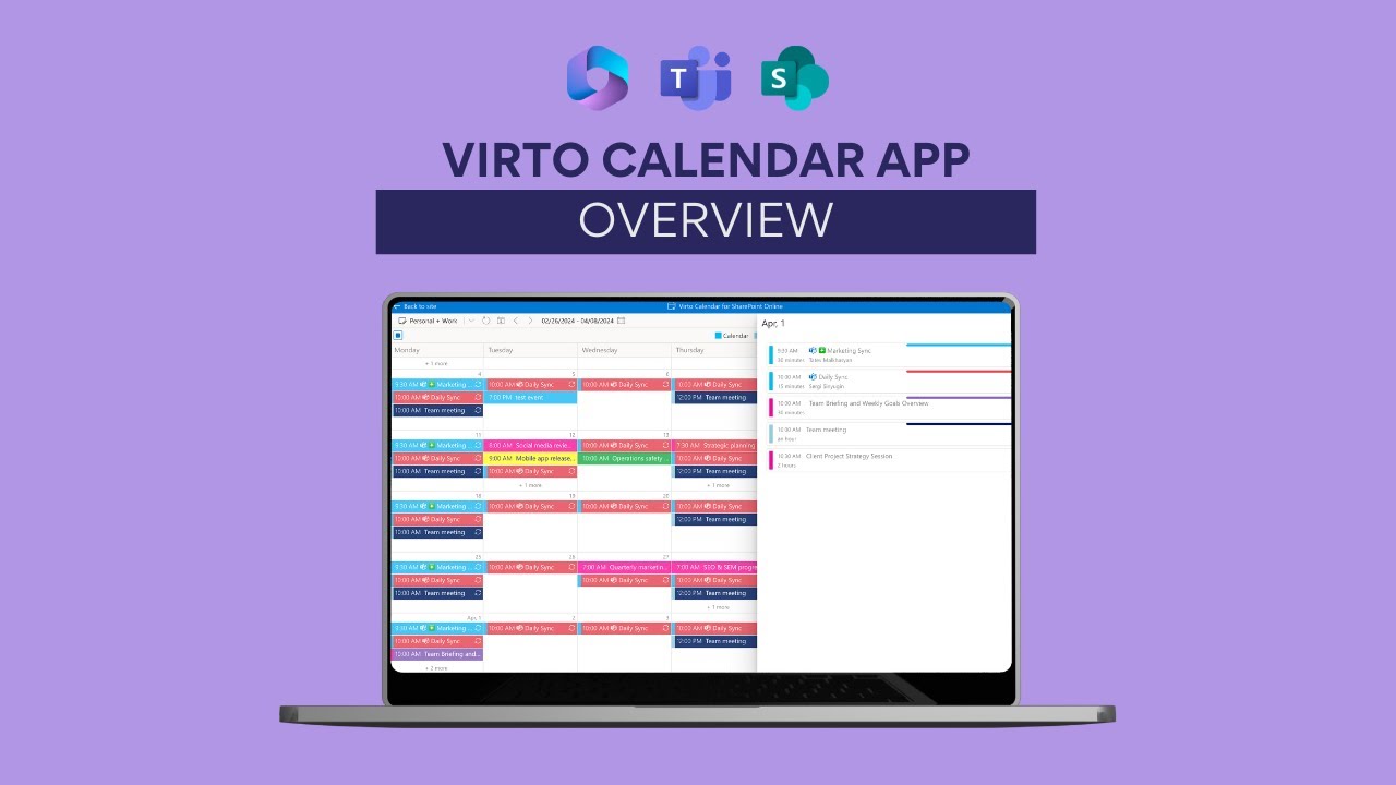 Virto Calendar App Overview