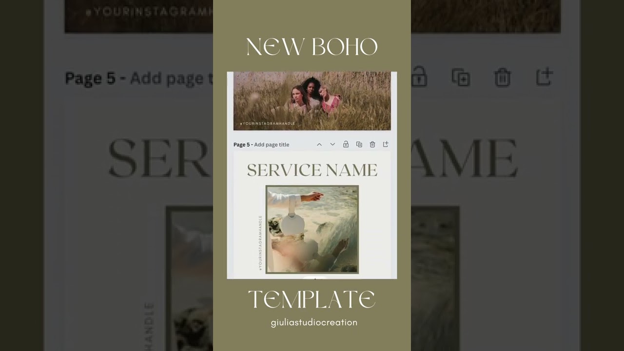 Boho Neutral Minimalist Instagram Bundle Canva Template | Fully editable Canva Template