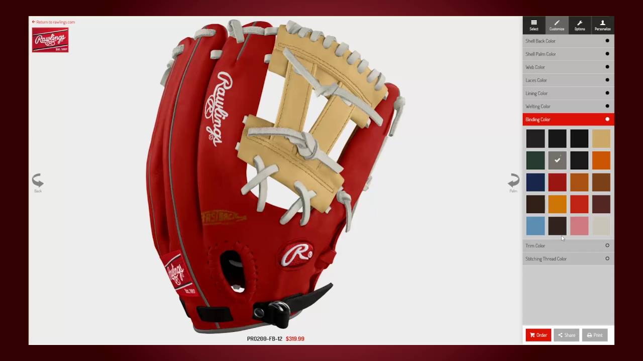 Rawlings Custom Glove Builder