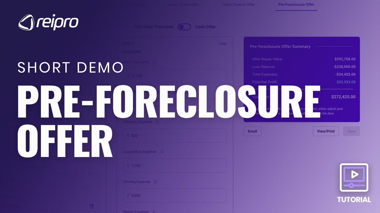 Calculating the Perfect Pre-foreclosure Offer | REIPro® Software