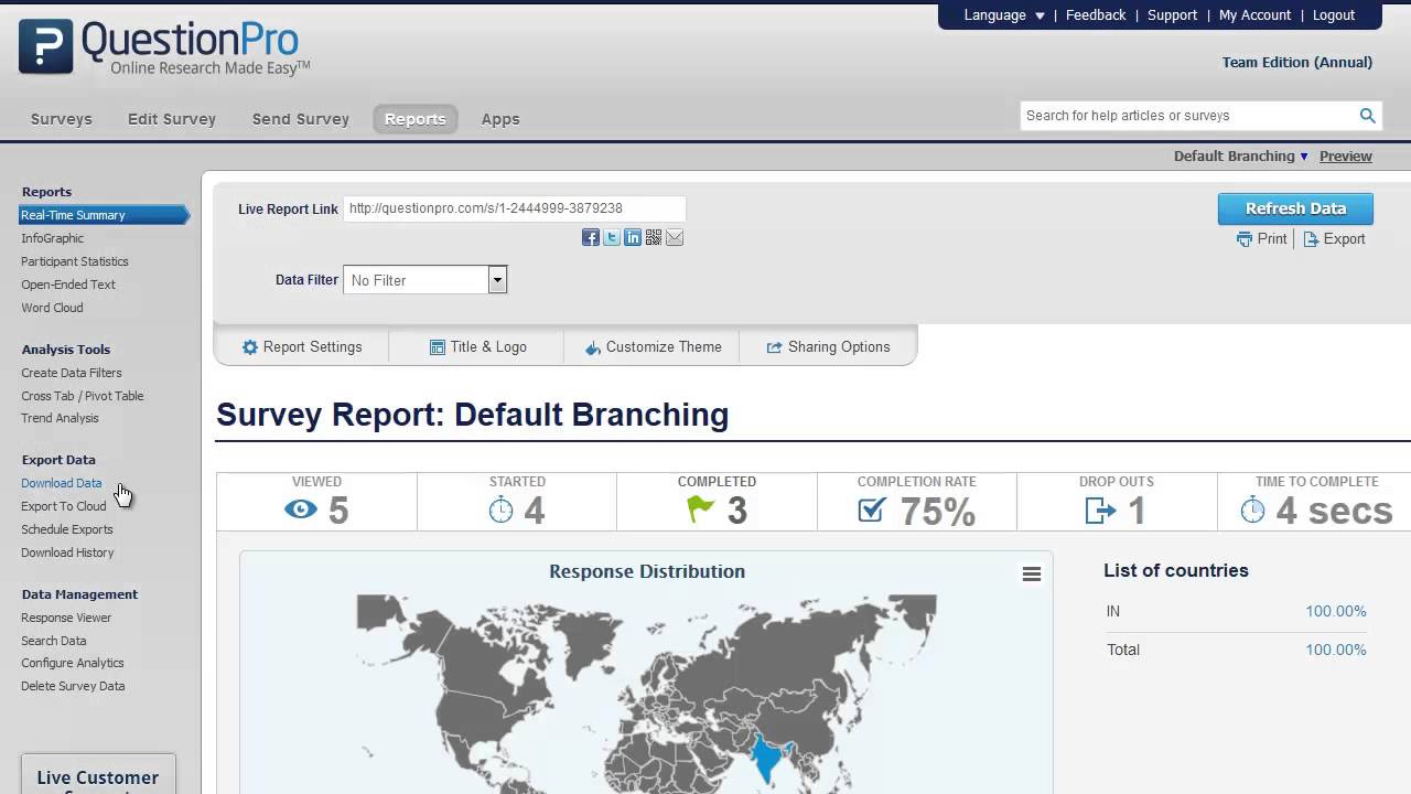 How to display answer values in a raw data report