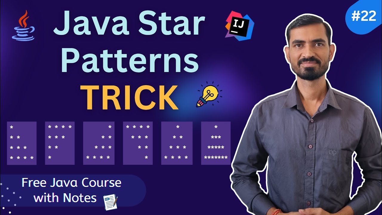 #22 Star Patterns in Java: Solve ANY Pattern Program with This ONE Trick !