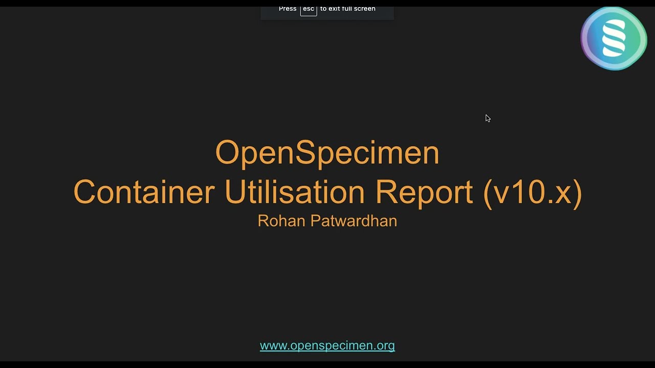 OpenSpecimen Container Utilization Report