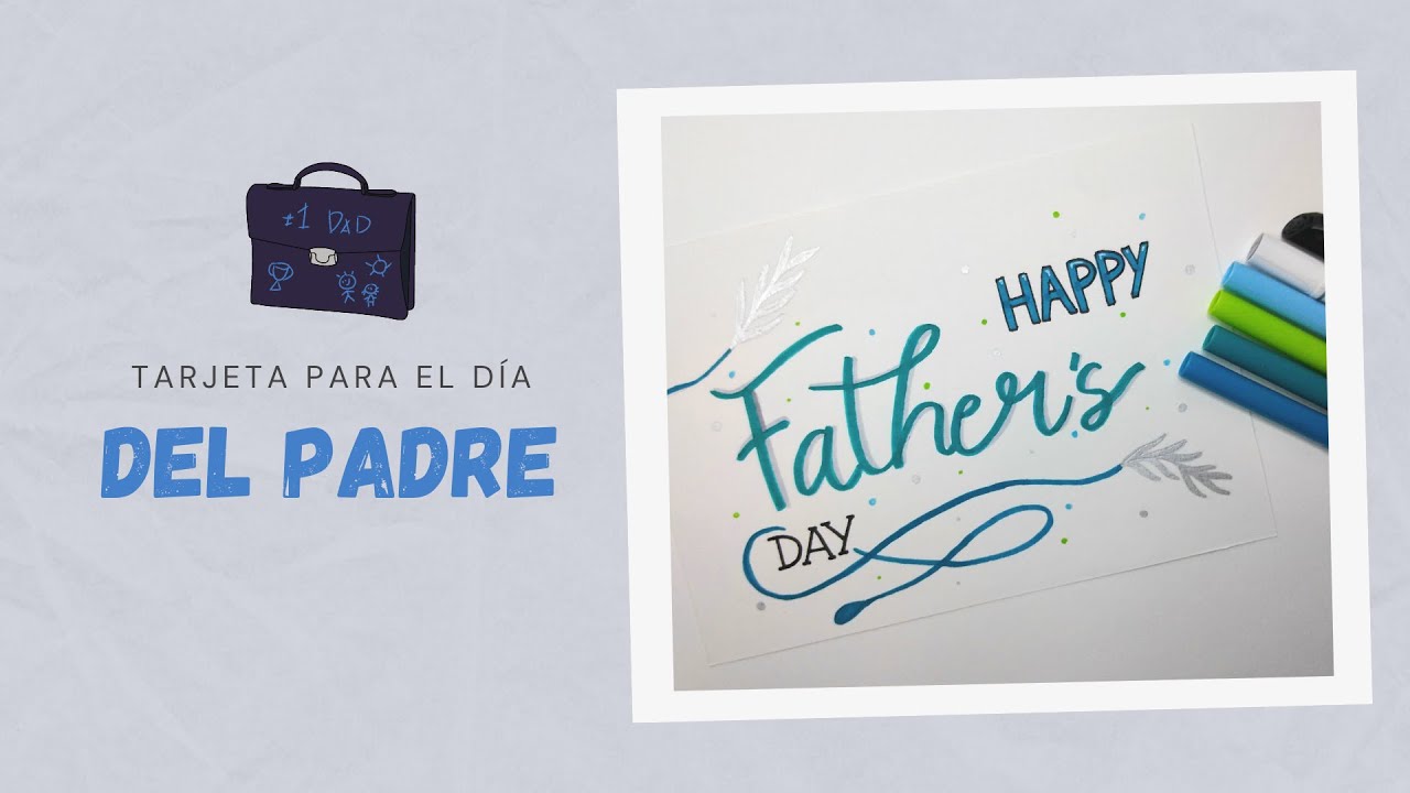 Tarjeta Lettering Feliz día del Padre