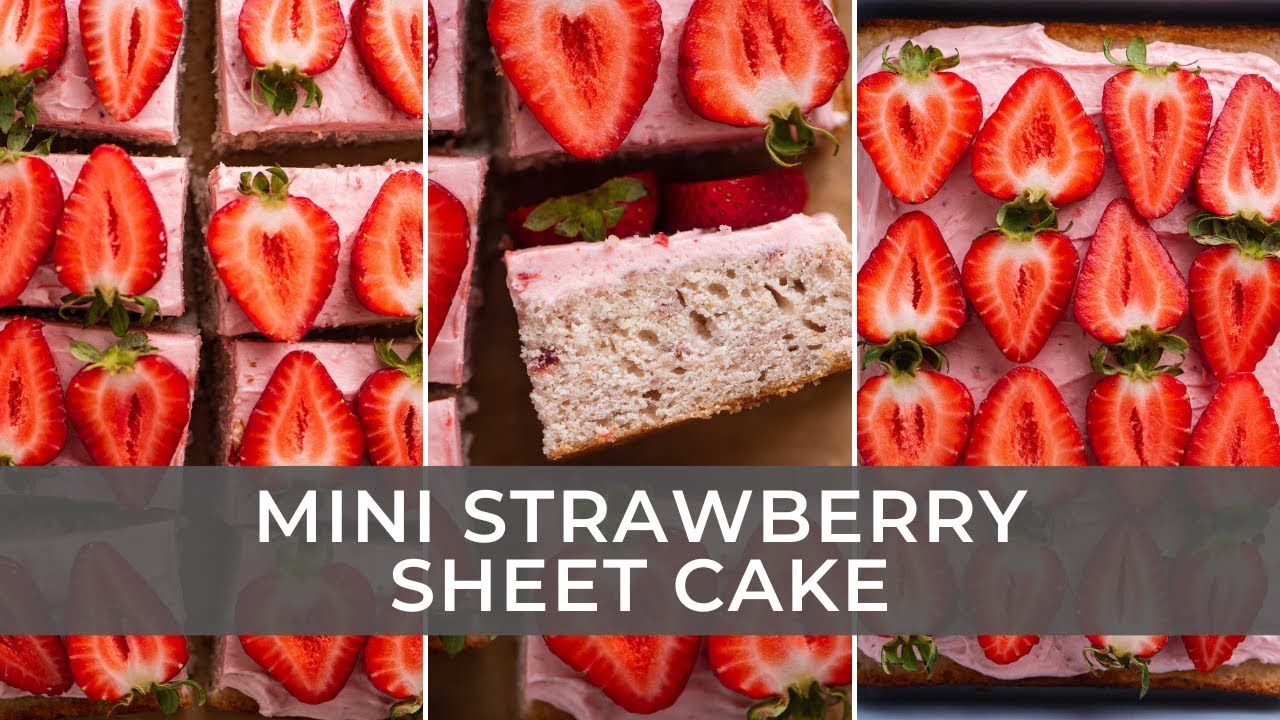 Delicious Mini Strawberry Sheet Cake!