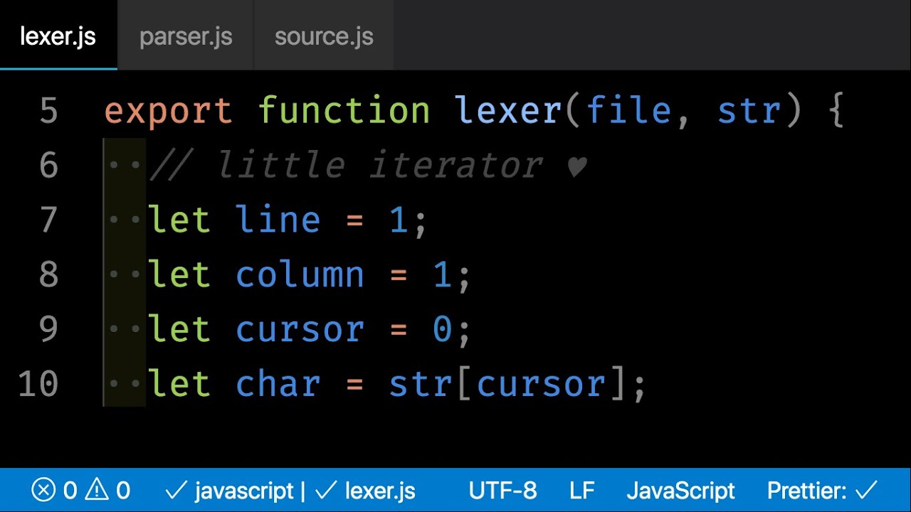 Writing a JavaScript lexer (scanner, tokeniser) in JavaScript