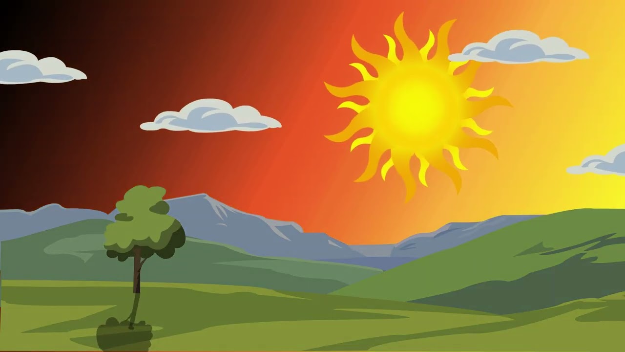 Sunset Project Example in Adobe Animate