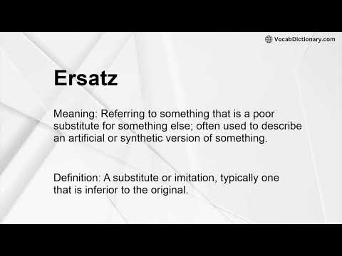 Ersatz Meaning