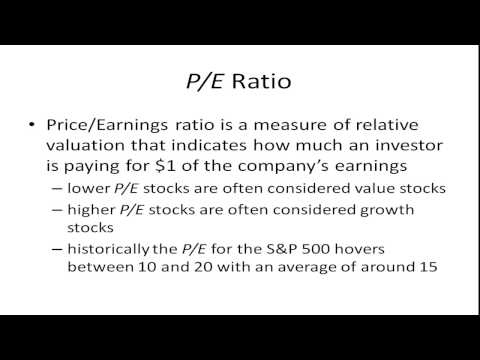 Price Earnings and PEG Ratio