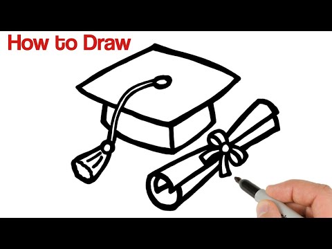 How to Draw Graduation Cap and Diploma