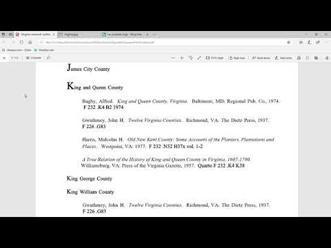 VIRGINIA INDIAN TRIBES (COUNTY INFO)
