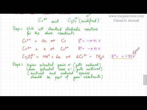 6 - Constructing Redox Reactions using Electrode Potentials : Example ...