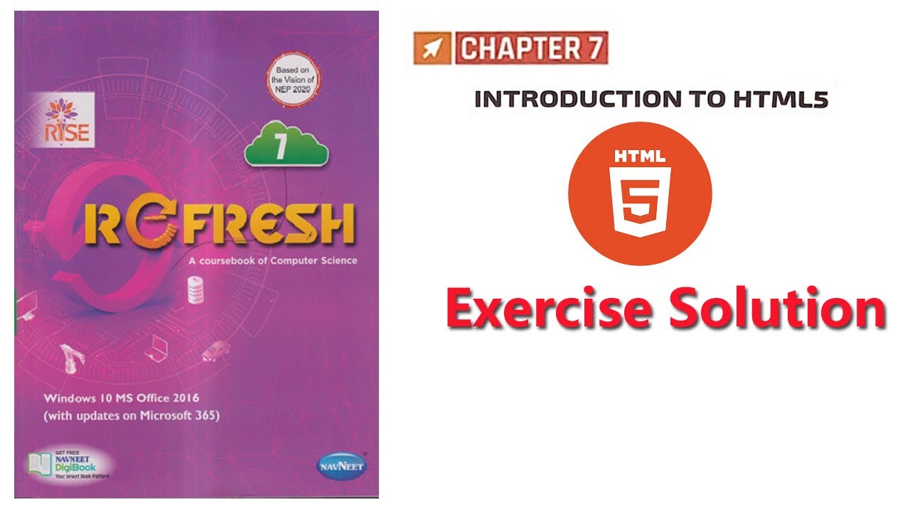 Ch-7 l Introduction to HTML5 l Refresh (Rise Series) Navneet l Std-7th