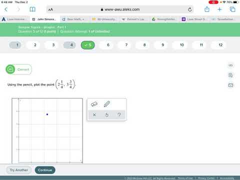Plotting a Point in Quadrant I: Mixed Number Coordinates