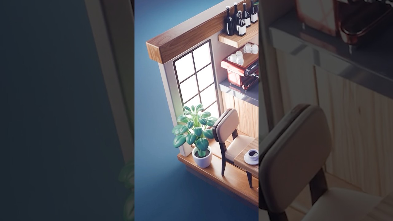 Simple stylized plant made in Blender