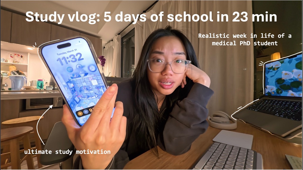 study vlog: productive week as a medical PhD student | 7am mornings, daily routine (pls send help)