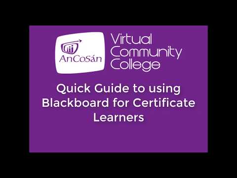Certificate Learners Guide to Blackboard