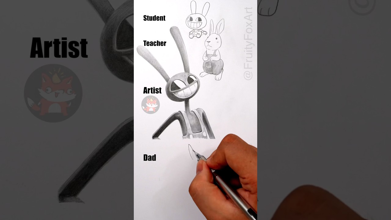 Dad vs Artist how to draw Jax from the Amazing Digital Circus