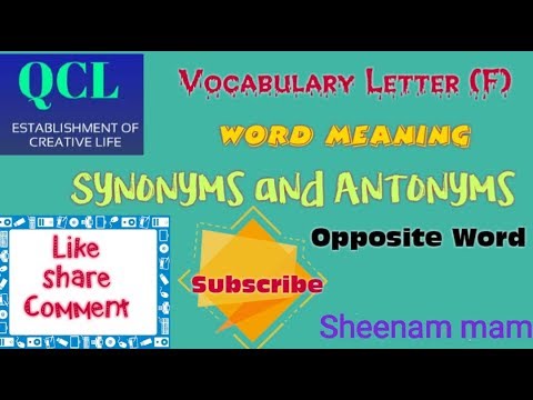 Vocabulary Letter F - Word Meaning , Synonyms and Antonyms