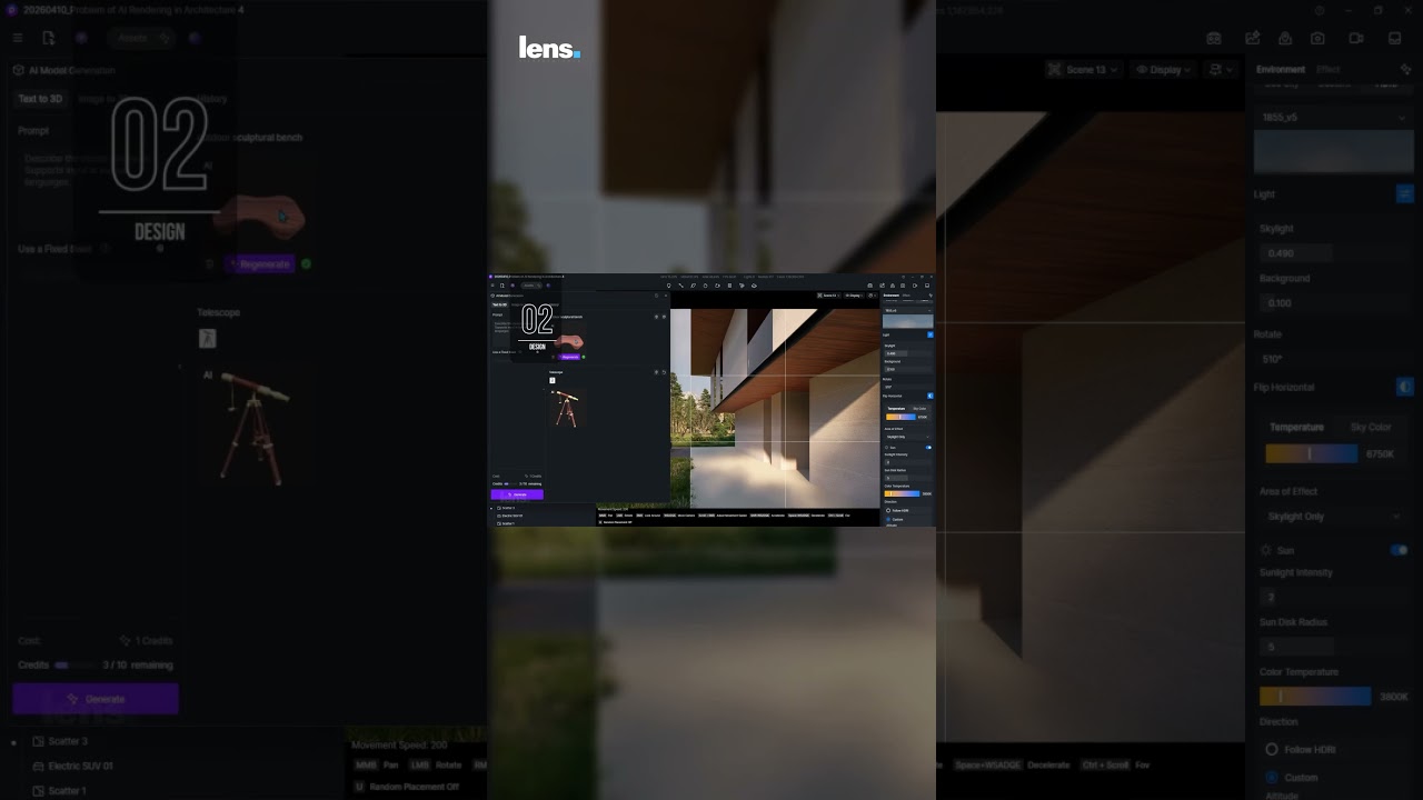 This is how I create 3d assets using a single prompt inside D5 render...  #archviz #d5render #shorts
