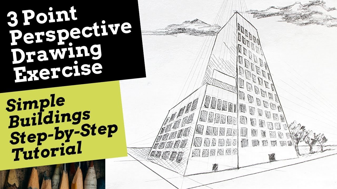 Drawing 3 Point Perspective Simple Building Exercise