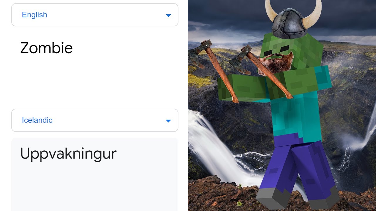 (Minecraft) Zombie in different languages meme