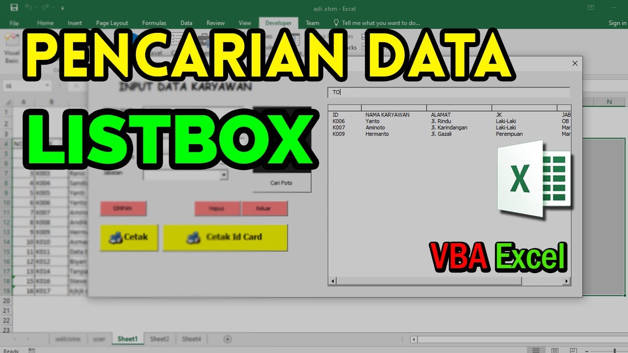 Pencarian Listbox Di VBA Excel
