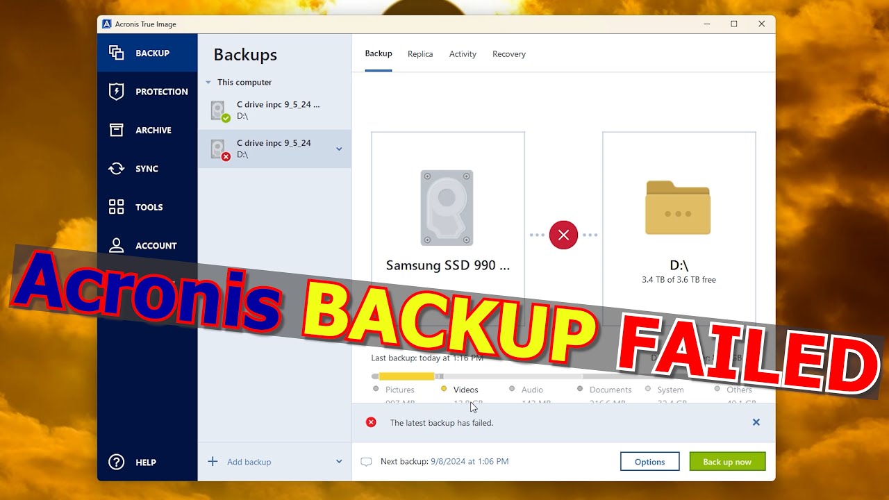 Acronis True Image Failing to Backup with Malwarebytes installed