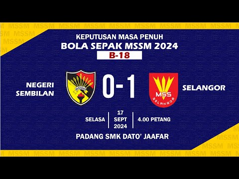 RANGKUMAN PERLAWANAN BOLA SEPAK MSSM 2024 (B-18) | MSS Selangor vs MSS Negeri Sembilan