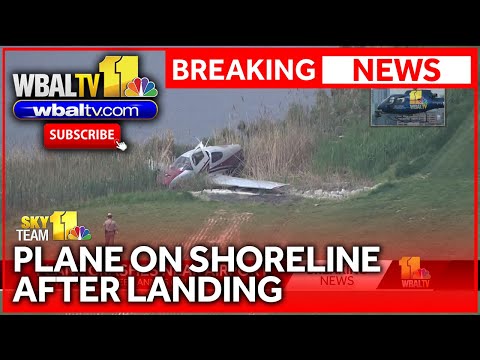 Plane ends up off runway at Bay Bridge Airport