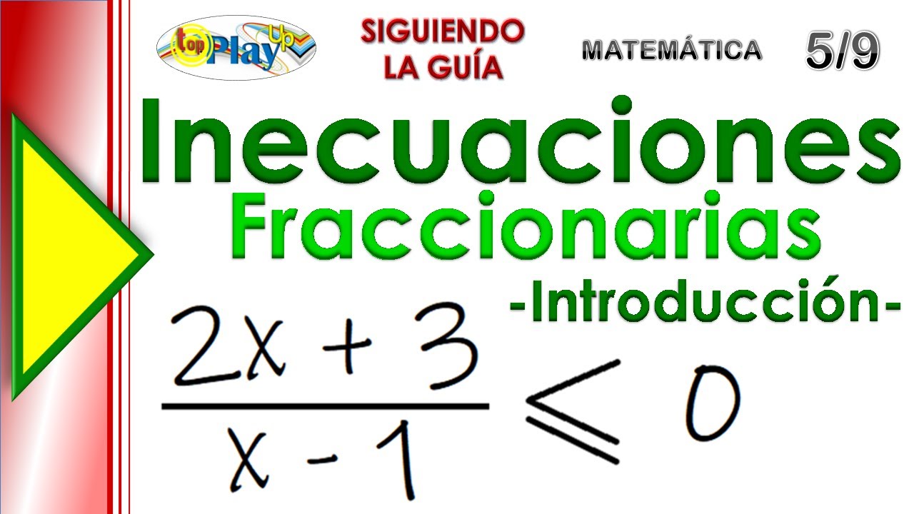 Inecuaciones Fraccionarias, introducción - Siguiendo la guía - MAT 5/9 - 1