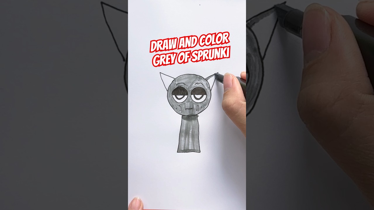 How to Draw and Color Grey Sprunki | Fun Cartoon Drawing for Kids