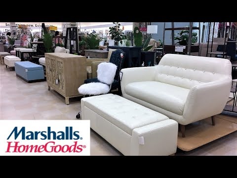 MARSHALLS HOME GOODS FURNITURE SOFAS LOVESEATS CHAIRS - SHOP WITH ME SHOPPING STORE WALK THROUGH 4K
